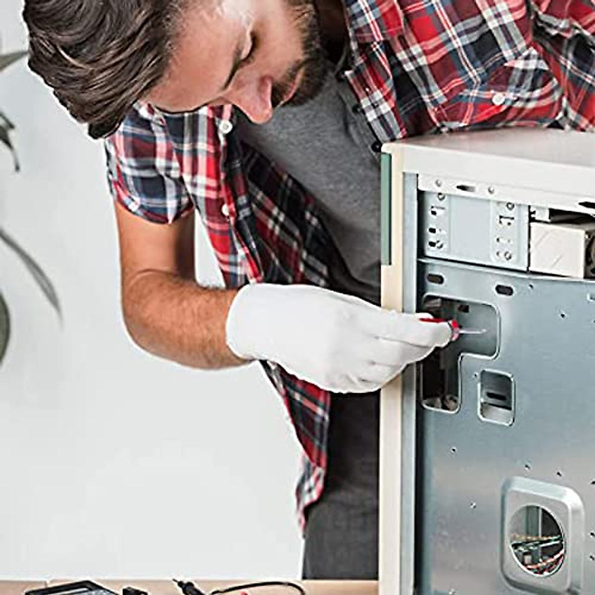 Buspoll short screwdriver set two-color small handle stubby screwdriver Phillips screwdriver and flat head screwdriver