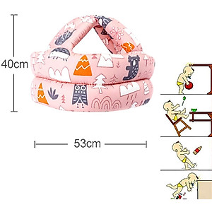 Baby Toddler Anti-Collision Safety Hat Infant Harnesses Adjustable Safety Helmet Baby Learn to Walk Protective Hat with Chin Strap Headguard Hat for Baby Boys Girls Crawling, Running, Walking
