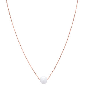 Amazon Essentials 14K Gold Plated Freshwater Pearl Pendant Necklace 16", Rose Gold