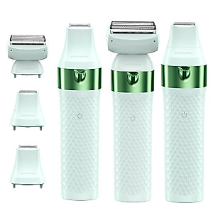 Bikini Trimmer for Women, 3 in 1 Electric Razors Shaver for Women Body Hair, Pubic Hair Trimmer Women, Rechargeable Body Groomer for Legs Face Underarm Wet/Dry Use, IP7X Waterproof