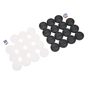 Wooden Backgammon Pieces, 22mm Plastic Black White Backgammon Checkers Pieces Set Solid Wood Checkers Set Staunton Chess