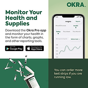 OKRA Pro Test Strips and Lancets for 100 tests Refill Kit