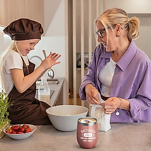 Gtmileo 2023 Retirement Gifts for Women, Retired 2023 Not My Problem Stainless Steel Insulated Wine Tumbler, Retirement Gifts for Office Friend Coworkers Teacher Sister Mom Grandma(12oz, Rose Gold)