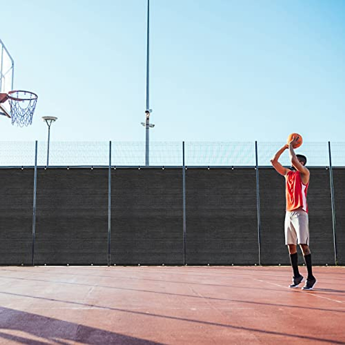 6'x50' Privacy Screen Fence, Cover Fabric Shade Tarp Netting Mesh Cloth - Commercial Grade 170 GSM, Fencing Mesh Shade Net Cover for Wall Garden Yard Backyard Indoor Outdoor Home Decoration(Black)