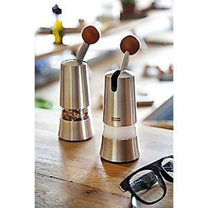 Kuhn Rikon Epicurean Adjustable Ratchet Grinder with Ceramic Mechanism for Salt, Pepper and Spices, 8.5 x 2.75 inches, Stainless Steel