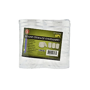 SE Plastic Storage Containers with Stackable Screw-On Lids, Clear (6 PC.) - 8744SBB