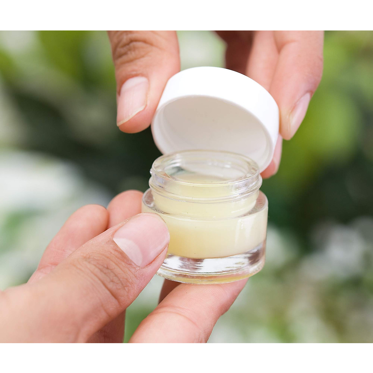 Clear Glass 0.25 oz Thick Wall Balm Jars with White Foam Lined Smooth Lids (12 pack)