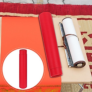 Healifty Construction Paper Roll 1pc Poster Documents Storage Tube Telescoping Tube Extendable for Artworks Blueprints Drafting Scrolls Calligraphy (Red) Poster Carrying Case