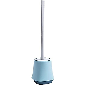 Toilet Brush Floor-Standing Punch Long Handle Soft Brush for Washing Toilet No Dead Ends Toilet Bowl Brush Home Toilet Cleaning Tools Bathroom Toilet Brush Holder Furniture (Color : Blue)