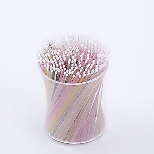 500pcs Crystal Micro Applicators Brushes Disposable Applicator Wands for Eyelashes Extensions Makeup Application
