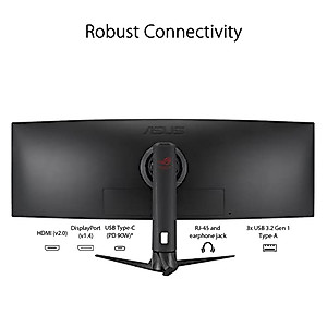 ASUS ROG Strix 49” Ultra-wide Curved HDR Gaming Monitor (XG49WCR) - Dual QHD 32:9 (5120 x 1440), 165Hz, Extreme Low Motion Blur Sync, USB-C, RJ45, DisplayHDR400, 90% DCI-P3, Dual Input-KVM Switch