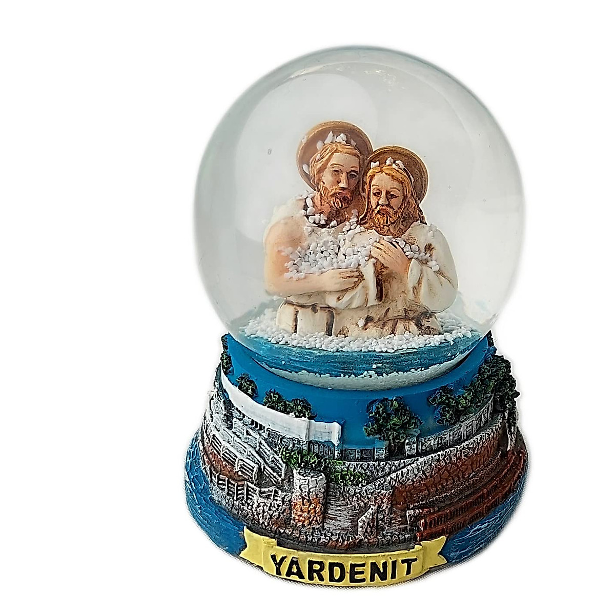 New Snowdome Israel Yardenit Snowglobe Holyland Baptismal Site Jordan River 92mm
