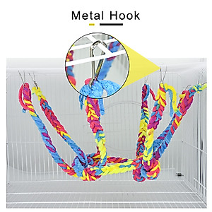 WishLotus Sugar Glider Toys, 3Pcs Multicolored Braided Ropes Small Animal Toys Colorful Climbing Rope for Parrot, Sugar Gliders, Hamster, Guinea Pig, Squirrel, Ferret, Squirrel (3pcs)