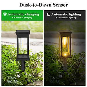 MJIAHOMDEC Solar Lights Outdoor Waterproof,8 Pack LED Solar Pathway Lights Outdoor,Solar Walkway Lights Garden Lights Solar Powered for Outside,Landscape,Path,Yard,Patio,Driveway