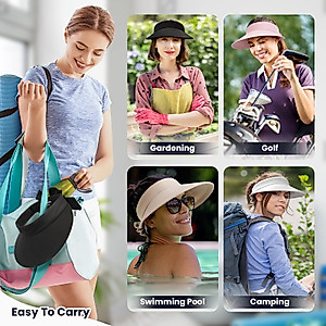 Simplicity Black Visor Women UPF 50+ UV Protection Sun Hat Womens Wide Brim Beach Hats for Women Sun Hat,Black