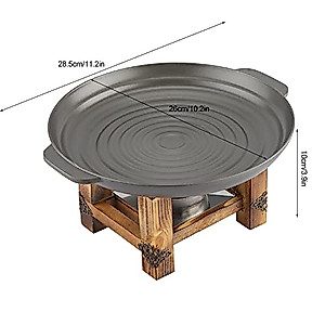 BBQ Round Roasting Tray, luminum Ceramic Plate Non Stick Grill Plate Barbecue Skewers Chafing Dish Party Buffet Pan Cookware for Barbecues, Camping, Durable and Reusable (2M)