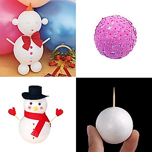 hesmartly 50-Pack 1Inch White Craft Balls for Crafts, Smooth Round White Foam Balls, Craft Supplies for DIY Decorations