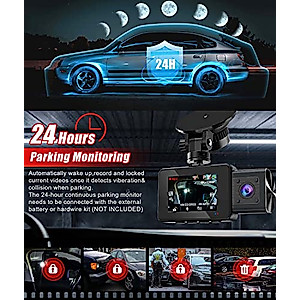 LAMONKE 4K Dash Cam with GPS, Front and Inside Dual 4K/1080P Dash Camera for Cars, Dashcam with WiFi, IR Night Vision Car Camera, 24/7 Recording Parking Mode, G-Sensor, WDR, 256GB Supported