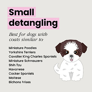 Pet Teezer by Tangle Teezer Detangling Dog Grooming Brush, Dry Brush & Dog Bath Brush for Wet or Dry Fur & Light Shedding Breeds, Small, Lilac/Yellow