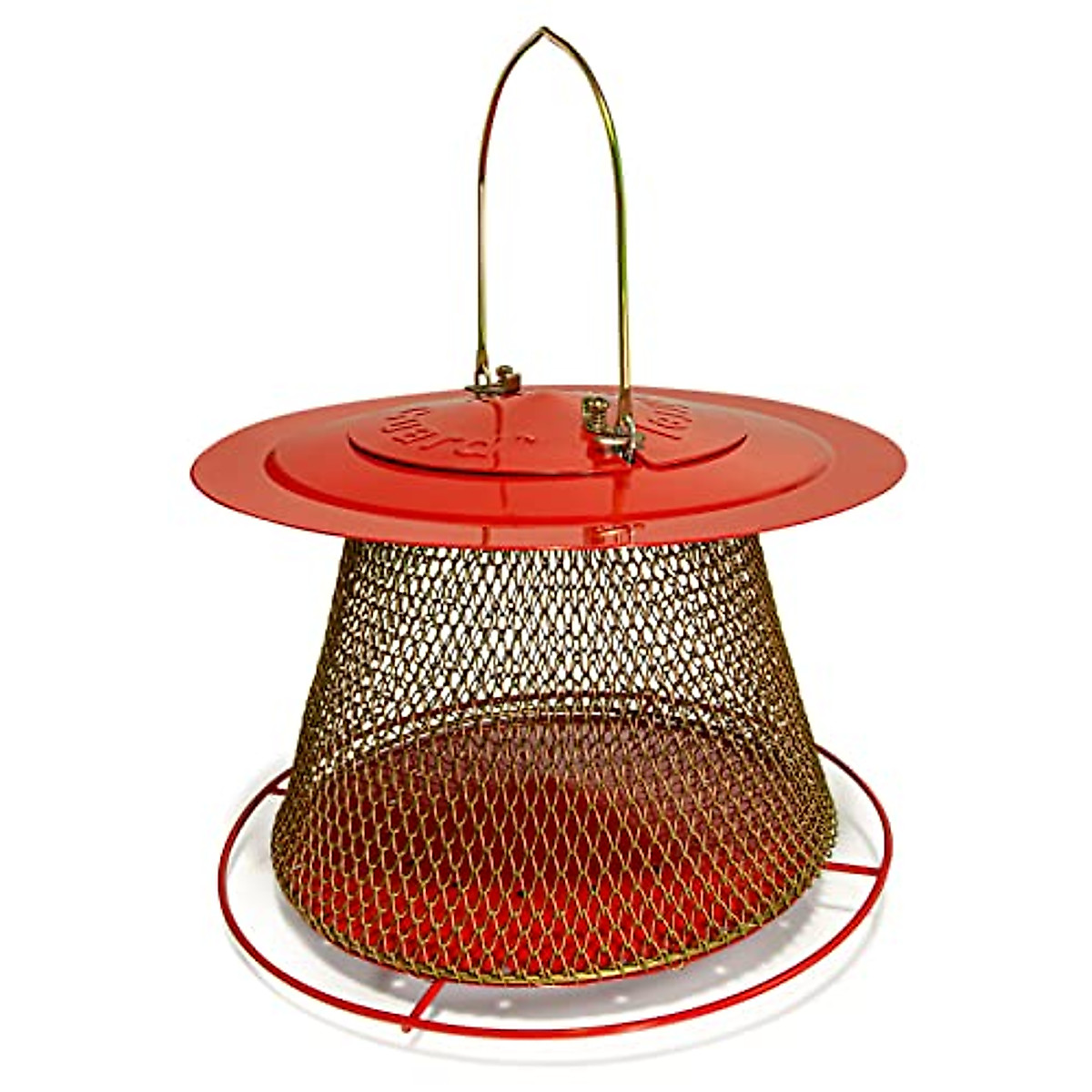 Collapsible Hanging Mesh Wild Bird Feeder - for Red Cardinals, Finch, Perching, Clinging and Hanging Birds - All Metal Premium Construction and Zinc Plated Resists Rust - by Squirrel Guard