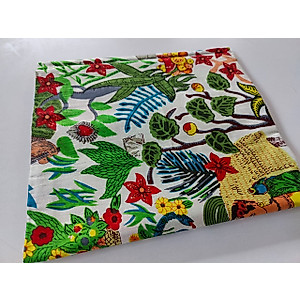 Kalap 5 Yard Indian Print Cotton Fabric by Yard Hand Block Print Cotton Fabric Indian Cotton Fabric Dress Making Unstitched Fabric (5 Yard White) (1 Yard)