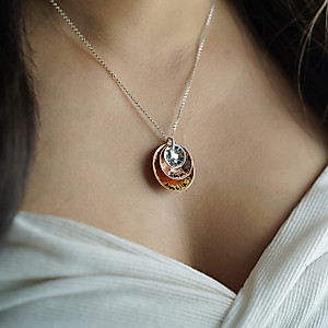 My Three Treasures Personalized Charm Necklace with 925 silver, Gold and Rose Gold Plated discs. Customized with any Words or Names of your choice. Gifts for Her, Mother, Grandmother, Wife