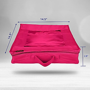 Yazzii Quilt Block Showcase Bag - Portable Storage Bag Organizer - Multipurpose Storage Organizer for Sewing Projects, Fabric Pieces, Quilt Blocks, Appliques, Stitcheries & More.-Fuchsia