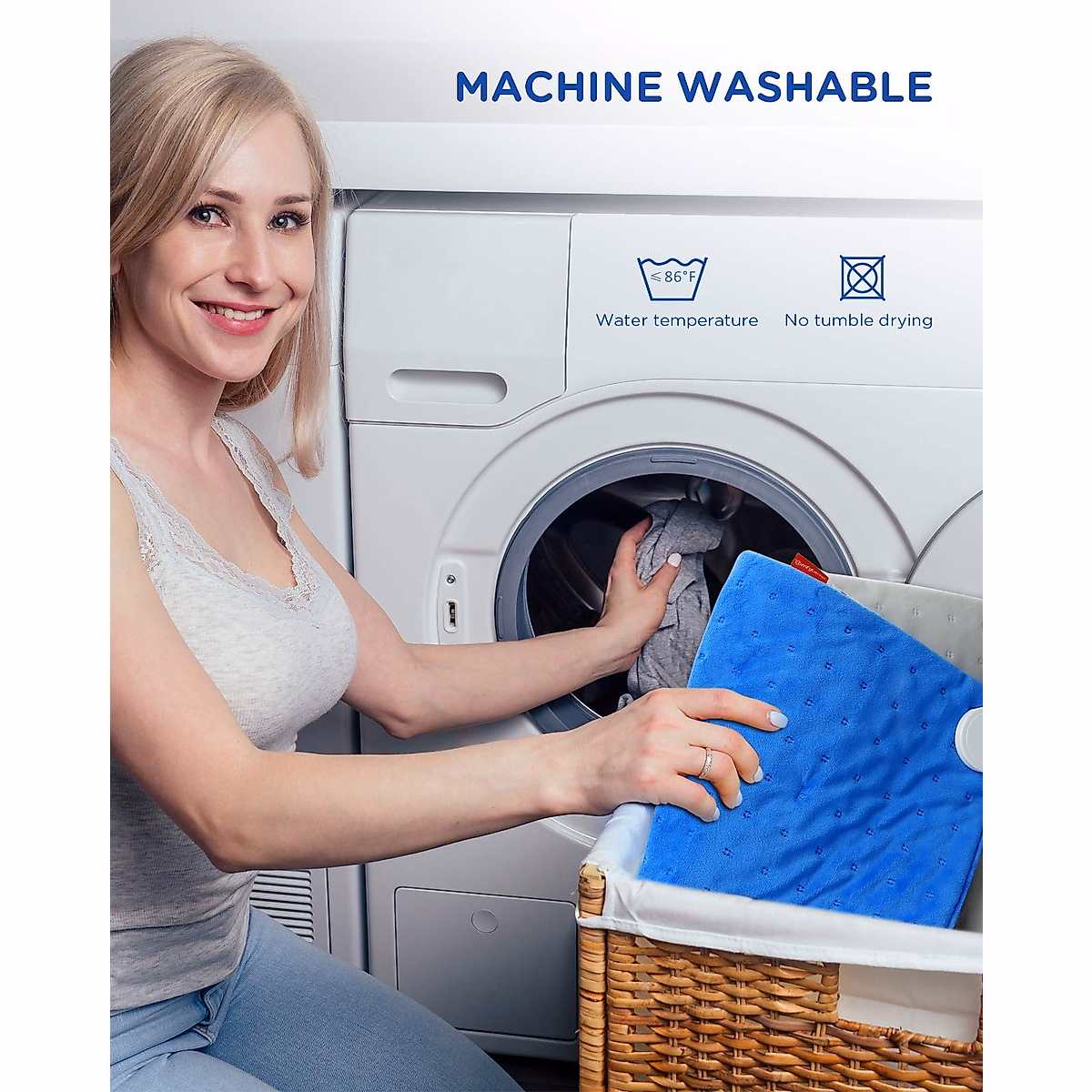 Comfytemp Heating Pad for Period Cramps, FSA HSA Eligible Electric Heating Pad for Back Pain Relief, 12"x24" XL Soft Heat Pad - Birthday Gifts for Women/Men/Mom/Wife, 9 Heat Levels, 11 Timers, Stay On