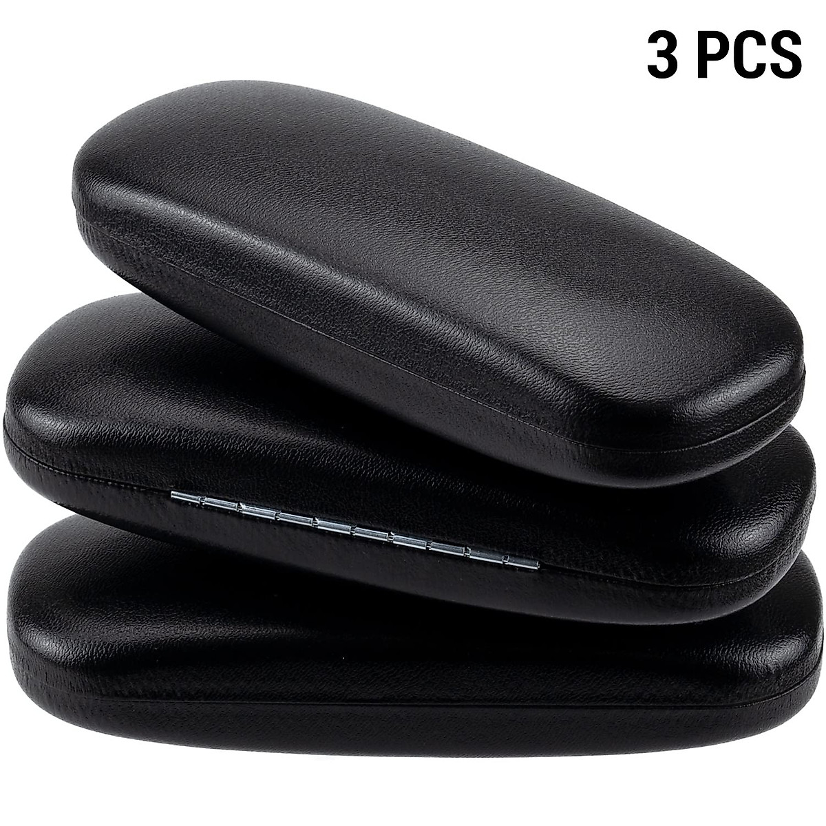 IFAMIO 3 Pack Glasses Case Hard Shell Eye Glass Case Glasses Holder Pocket Portable Sunglass Protector Case Fit Most Eye Glasses and Sunglasses (Black)