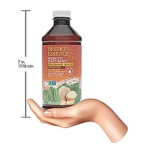 Desert Essence Prebiotic Plant-Based Brushing Rinse Gingermint 15.8 fl oz Alcohol Free, No SLS, Gluten-Free, Vegan, Cruelty Free, Prebiotic, Plant-Based, Healthy Oral Microbiome, Eliminate Bad Breath