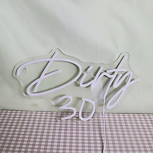 QiaoFei Led Dirty 30 Pink Neon Sign Letters USB Powered with Dimmer Switch Neon Lights for Girls Room Home Art Wall Decor 30th Birthday Party Window Living Room Decor Birthday Gift(Pink)