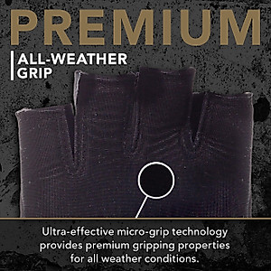 Franklin Sports Spartan Race Minimalist Premium OCR Glove Pair, Black/Gold - Adult Small