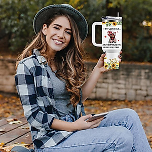 NIAXAUYT Chicken Gifts for Women - Chicken Tumbler Cup 40 oz - Funny Gifts for Chickens Lovers/Mom/Lady - Just a Girl Who Loves Chickens Themed Stainless Steel Mug, Sunflower