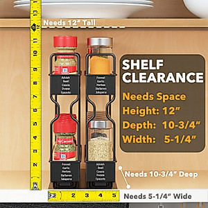 SpaceAid Pull Out Spice Rack Organizer for Cabinet, 2 Drawers 2-Tier, 1 Drawer 2-Tier