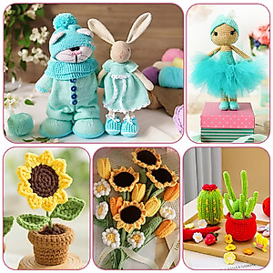 2 Pcs 100g Cotton Acrylic Yarn for Crocheting,Soft and Fluffy Crochet Yarn for Knitting and Crafts，4 ply Warm Yarn for DIY Slippers Cushions Dolls Bags Blankets Ornaments and Trinkets（Aqua Green）