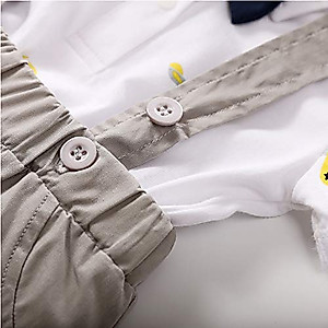 YFYBaby Newborn Baby Boys Gentleman Outfits Suits Infant Short Sleeve Shirt+Bib Pants+Bow Tie Overalls Clothes Set
