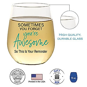 We Are Trouble Together - Funny Wine Glass for Women, Best Friend Gift For Women, Funny Gifts for Her, Birthday Gifts for Women or Men, Unique Gift for Girlfriend, Sister, BFF 15oz Stemless Wine Glass