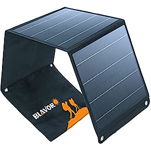BLAVOR Portable Solar Panel, 30W Solar Panel Charger Compatible with Solar Generators, iPhone, Ipad, Laptop, Solar Battery Charger with QC3.0 24W & DC18V1.6A Output for Outdoor RV Camping