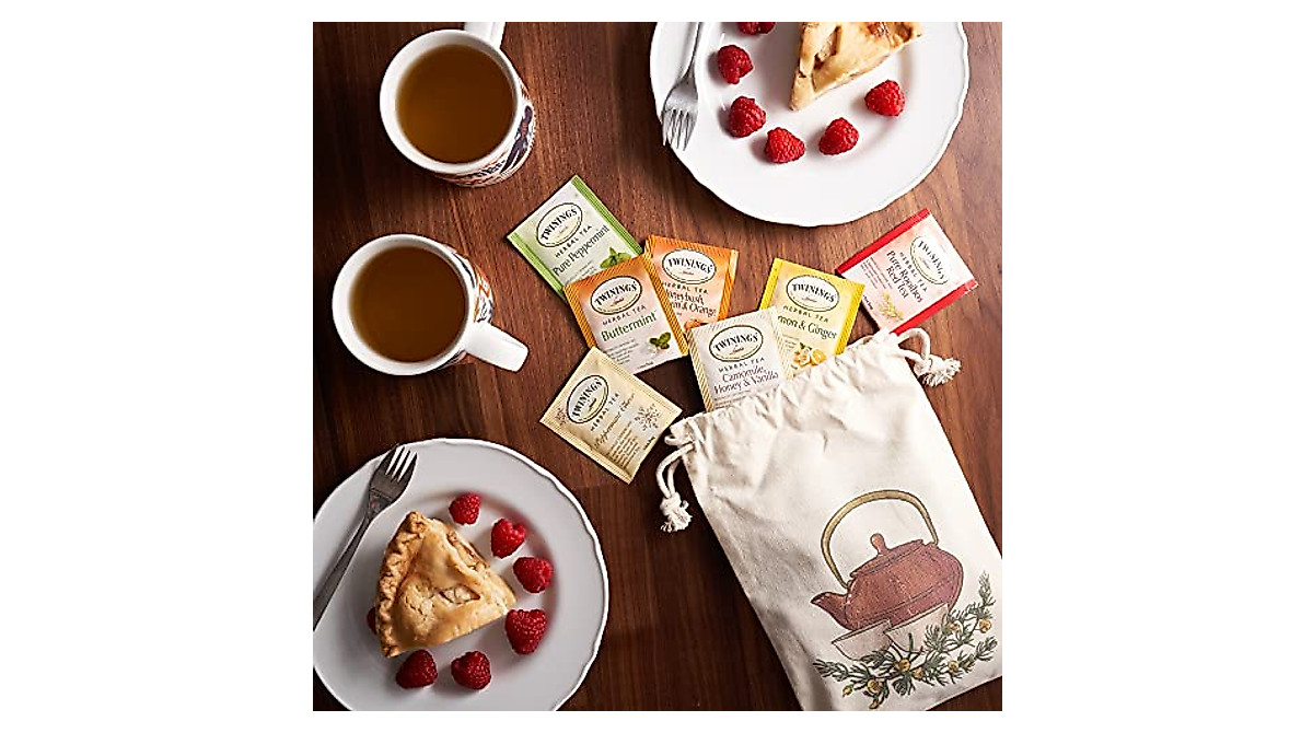 Twinings Herbal & Decaf Tea Sampler - 25 Flavors, 50 Count