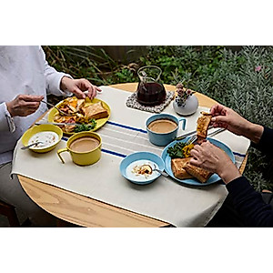 TAMAKI Luonto T-947746 5-Piece Set, Tyvas Blue Plate, Color Dish, Pasta Plate, Bowl, Soup Cup