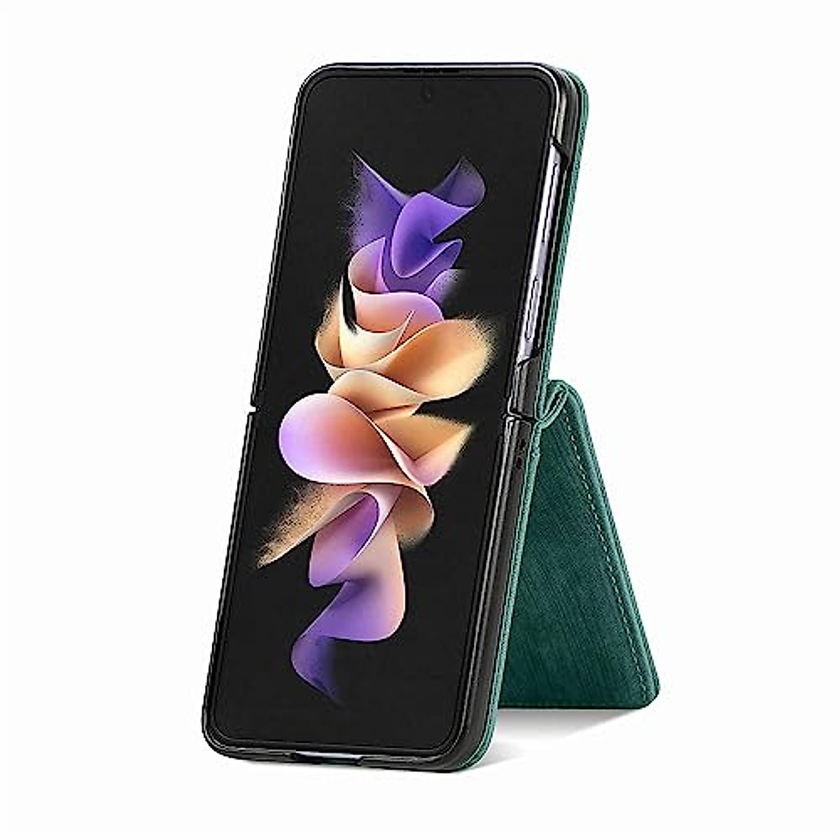 Detachable Retro Leather Zipper Wallet Folding Case for Samsung Galaxy Z Flip 4 5G Flip4 Flip3 2 in1 Cards Holder Phone Cover,Black,for Samsung Z Flip 3