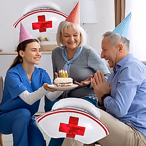 CYMYLAR Nurse Cap Balloons/Nurse Party Decorations/Nurse Graduation Decorations/Nursing Graduation Party Supplies/Nursing School Graduation Party Decorations/Nurse Balloons (White 2 PCS)