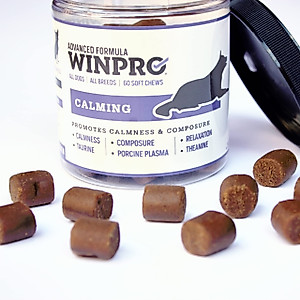 WINPRO | Calming Chews for Dogs, Plasma-Powered for Dog Anxiety Relief, Fast Acting Dog Relaxing Treats for Stress and Anxiety, All Breeds and Sizes, 60 Count, Made in USA