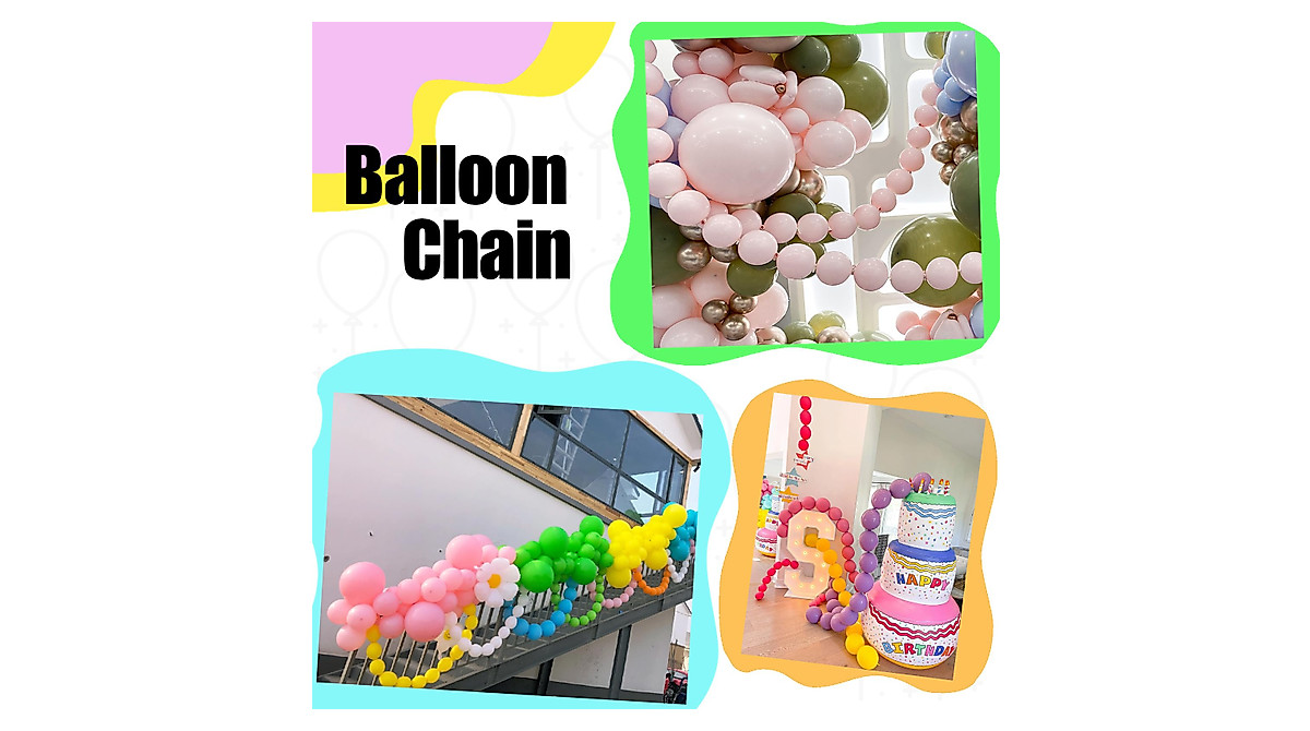 100 Pcs White Linking Balloons for Party Decor