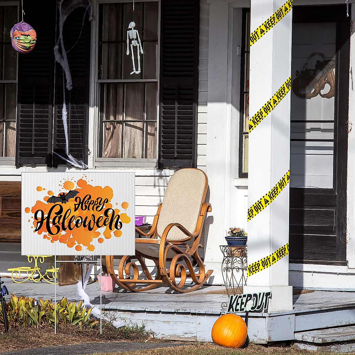 20 Pack Blank Yard Signs with Stakes Bulk Plastic Lawn Signs Double Sized for Outdoor Garage Sale Real Estate Open House Rent Guidepost, Christmas Birthday Party Decorations(White, 16 x 12 Inch)