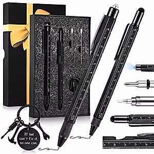 Gifts for Men, Stocking Stuffers for Men 9 in 1 Multitool Pen with Keychain, Tools Cool Gadgets Christmas Gifts for Dad, Boyfriend, Husband, Gifts for Men Who Have Everything (Dad Style)