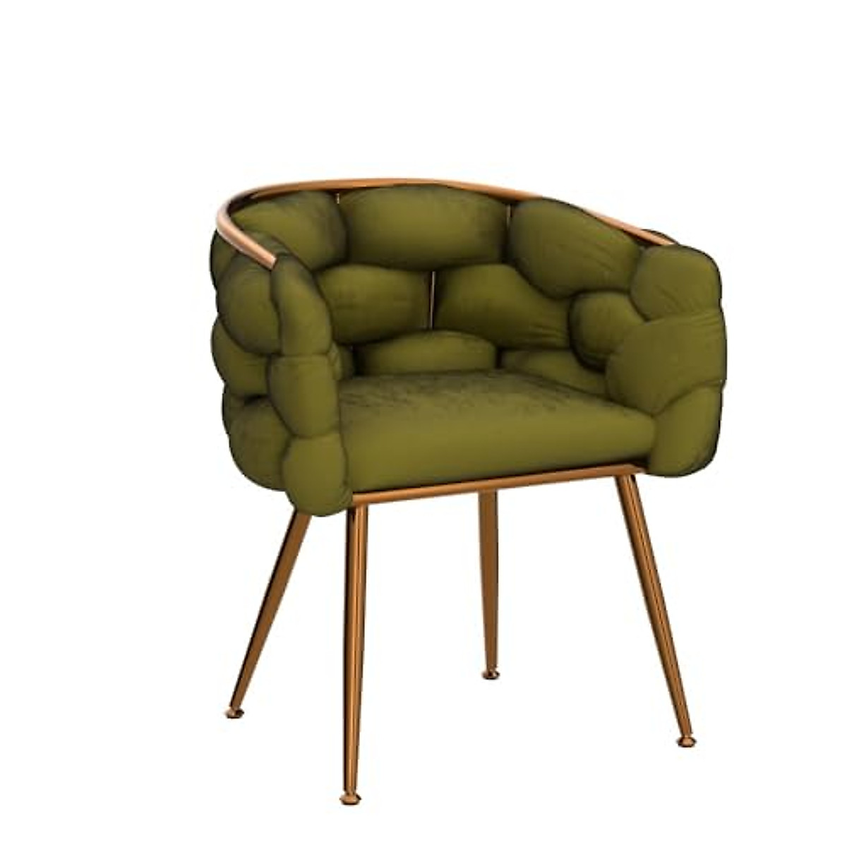 Kakotito Luxury Handmade Accent Chair with Gold Legs, Modern Velvet Armchair for Living Room and Bedroom, Silla de Acento (Green)