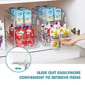 World-in-one 2 Tier Bathroom Storage Organizer, Clear Under Sink Organizers Vanity Counter Storage Container, Pantry Cabinet Drawers Bins, Pull-Out Organization, 1Pack, Transparent, TM 01