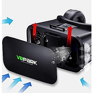 VR Glasses - Virtual Reality 3D Glasses Come with headphonesVr Headset Virtual Reality Gear vr Roller Coaster Daydream viewmaster vr Box vr Goggles (Color : Black)