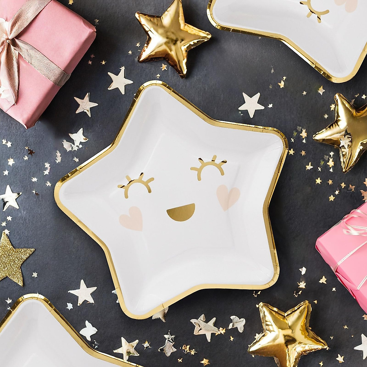 Sparkle and Bash 48-Pack Twinkle Little Star Paper Plates for Baby Shower, Gender Reveal Party (9 in)